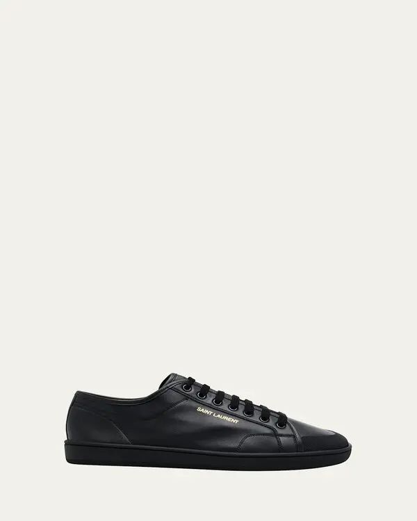 Saint Laurent Gym Leather Low-top Sneakers - Black