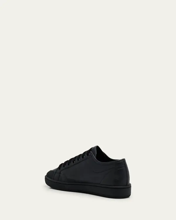 Saint Laurent Gym Leather Low-top Sneakers - Black