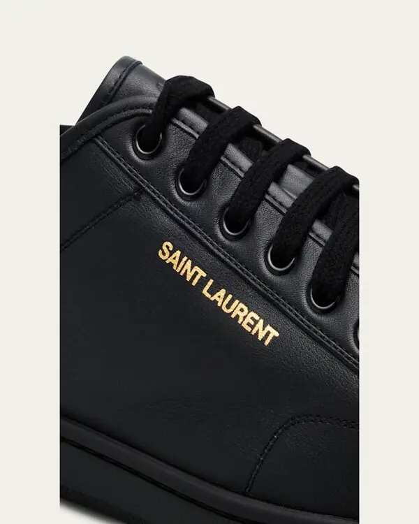 Saint Laurent Gym Leather Low-top Sneakers - Black