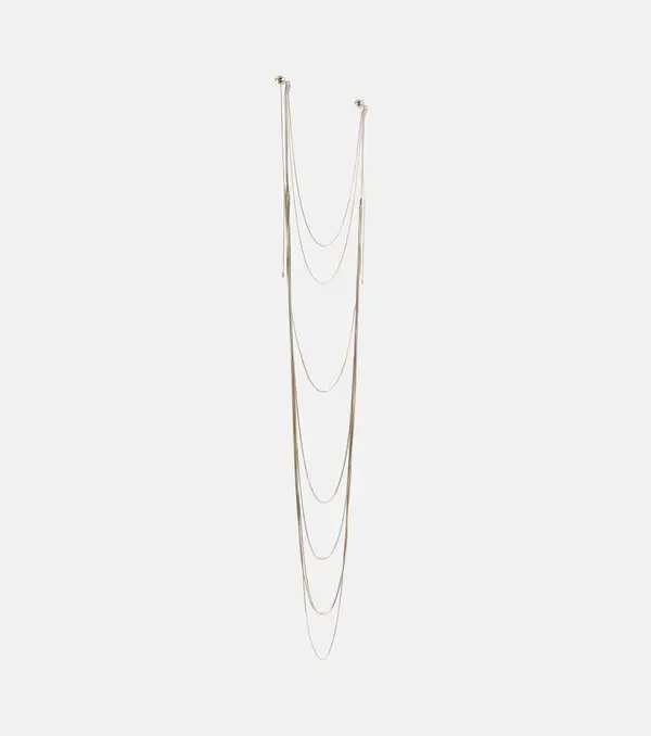 Alaïa Brass Chain Necklace Earrings - Gold