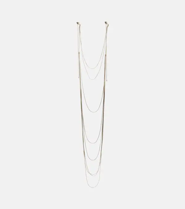 Alaïa Brass Chain Necklace Earrings - Gold