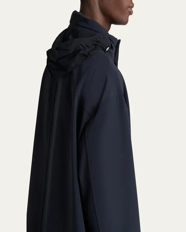 Giorgio Armani Nylon Stretch Caban Coat - Blue Navy