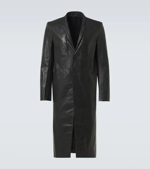 Rick Owens Leather Coat - Black