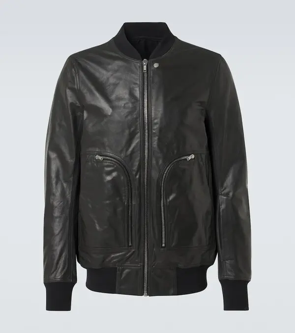 Rick Owens Bauhaus Flight Leather Bomber Jacket