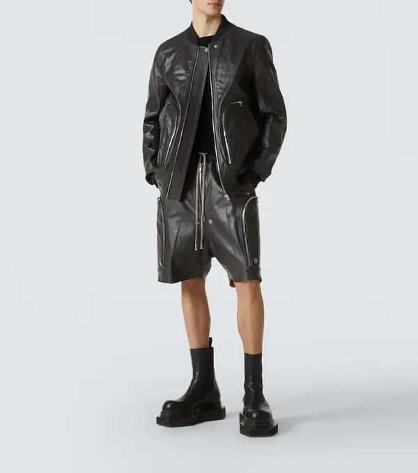 Rick Owens Bauhaus Flight Leather Bomber Jacket