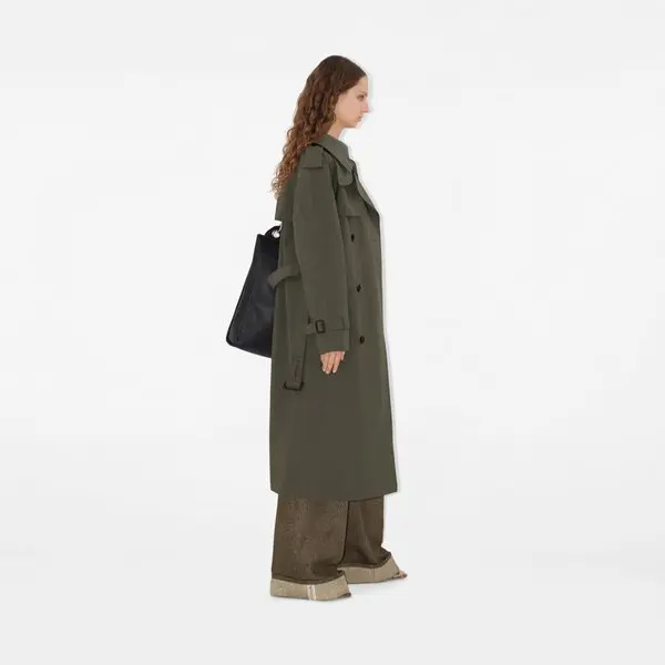 Burberry Long Stretch Wool Trench Coat