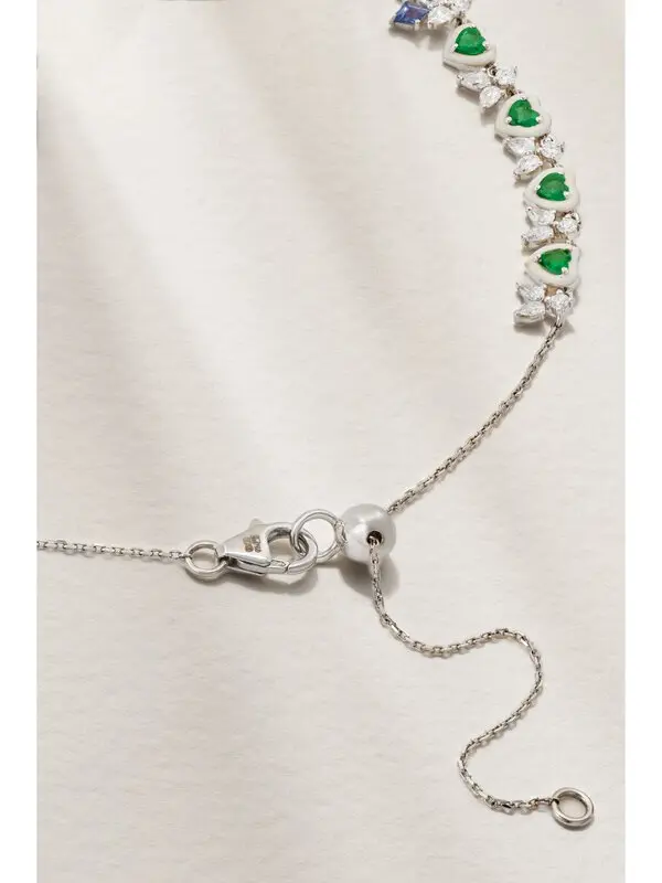 KAMYEN 18-karat White Multi-stone Necklace