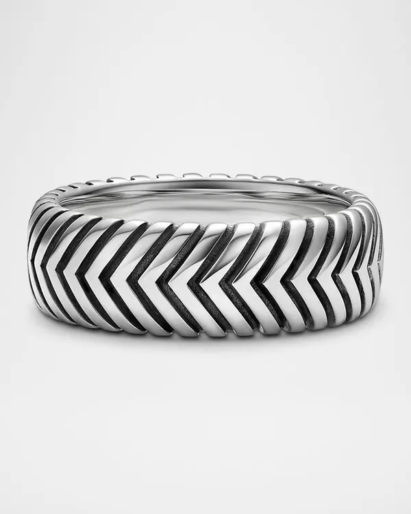 David Yurman Chevron Band Ring - Silver