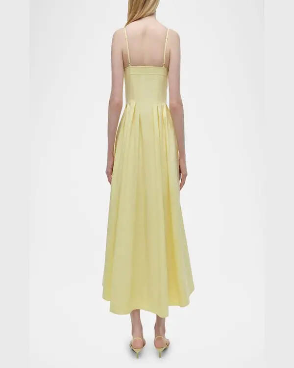 kittiya sleeveless a-line midi-dress in buttercream by simkhai Simkhai Kittiya Midi Dress in Flame main image 1