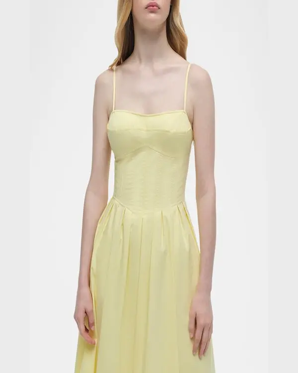 Kittiya Sleeveless A-line Midi Dress - Buttercream