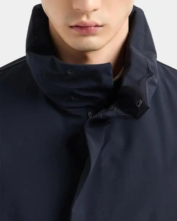 Giorgio Armani Nylon Stretch Caban Coat - Dark Navy