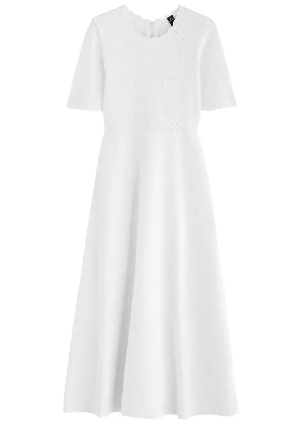 NEEDLE & THREAD Pointelle-knit Midi Dress