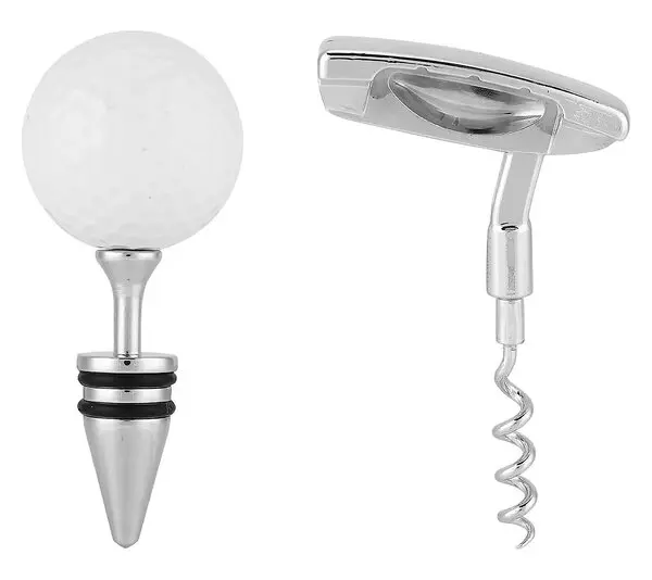 OUTSET Golf Wine Opener And Stopper Set - One-color
