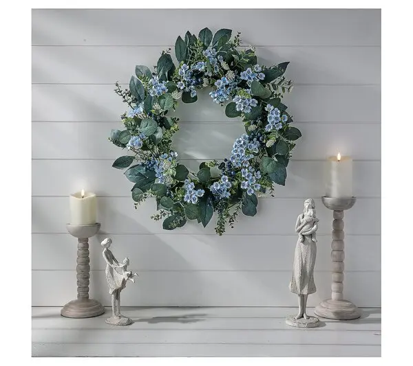 VALERIE PARR HILL 22'wild Blueberry Wreath - One-color