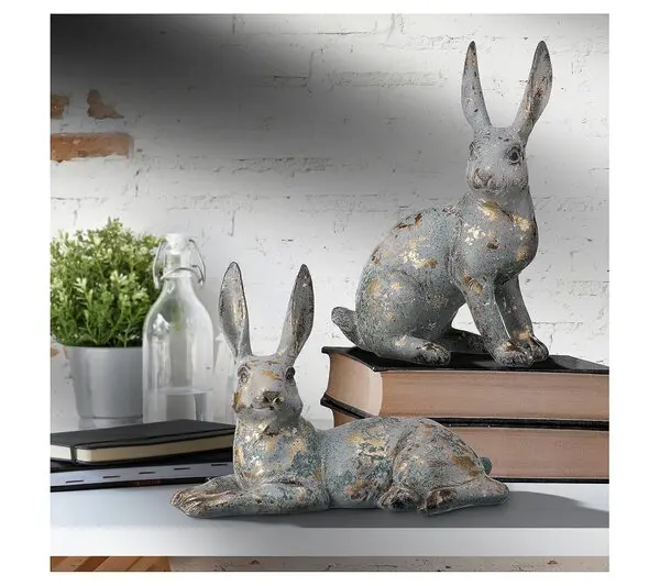 VALERIE PARR HILL 8.5-11.5' Sit, Lay Rabbit Set Of 2 Valerie - One-color