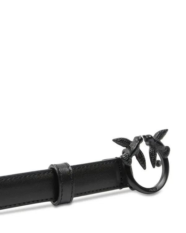 Pinko Love Berry Leather Belt - Limo Black