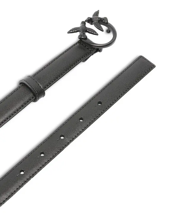 Pinko Love Berry Leather Belt - Limo Black