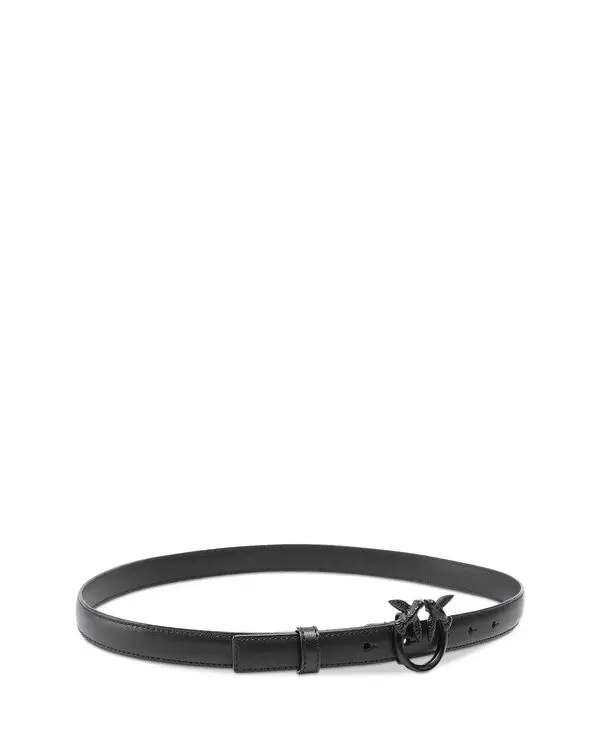 Pinko Love Berry Leather Belt - Limo Black