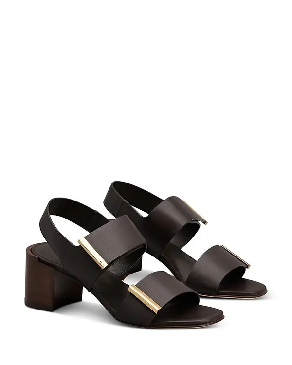 TOD'S Leather Slingback Sandals - Dark Brown