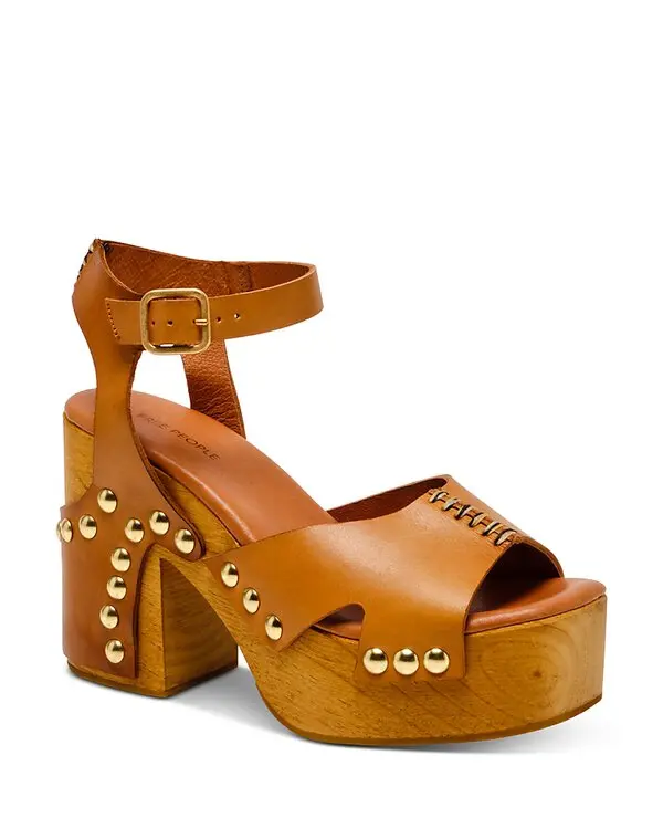 Free People Cecily Studded Platform Sandals - Luggage