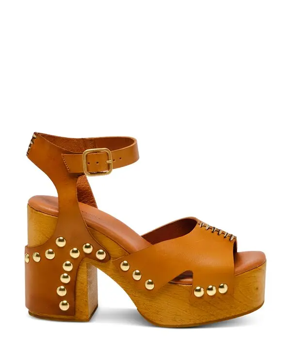 Free People Cecily Studded Platform Sandals - Luggage