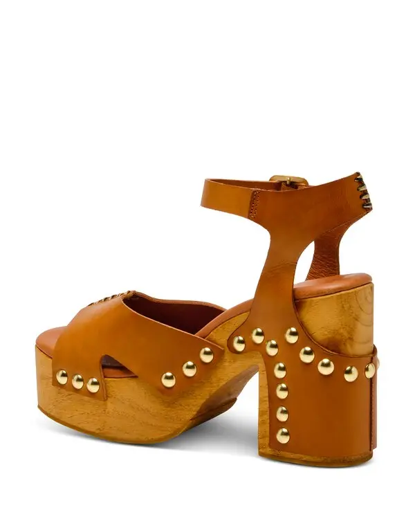 Free People Cecily Studded Platform Sandals - Luggage