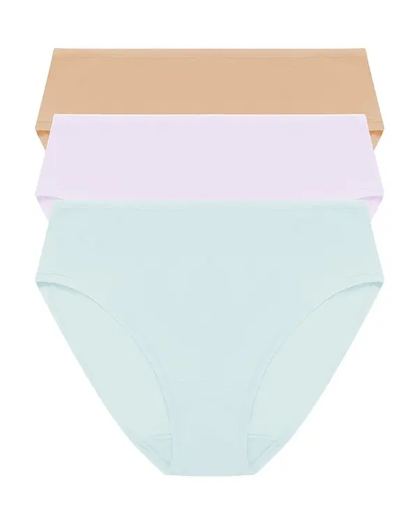 Natori Bliss Bare Hipster, Pack Of 3 - Cafe/pale Purple/green