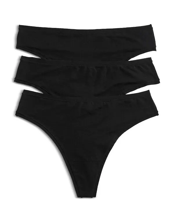 Natori Bliss Bare Thongs, Pack Of 3 - Black