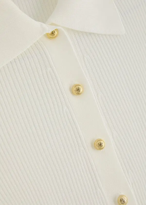 Alice + Olivia Nealie Ribbed-knit Shirt