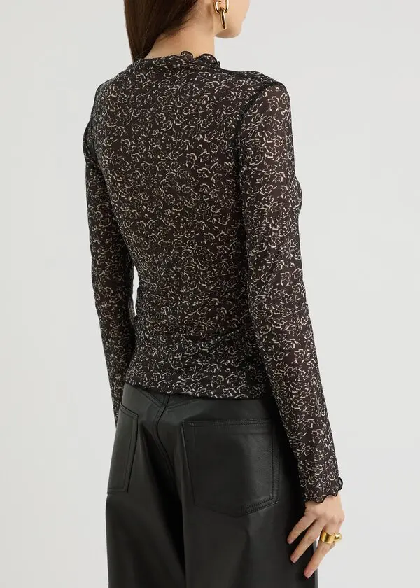 KNWLS Halcyon Printed Stretch-jersey Top