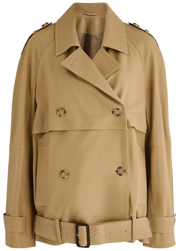 TOTEME Belted Double-breasted Leather Trench Coat