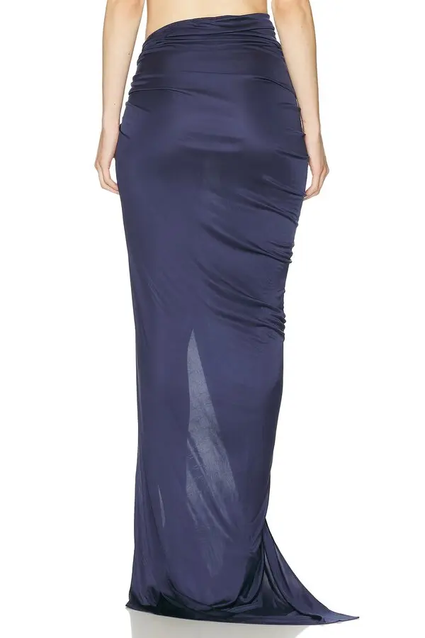 Atlein Draped Asymmetric Skirt - Abysse