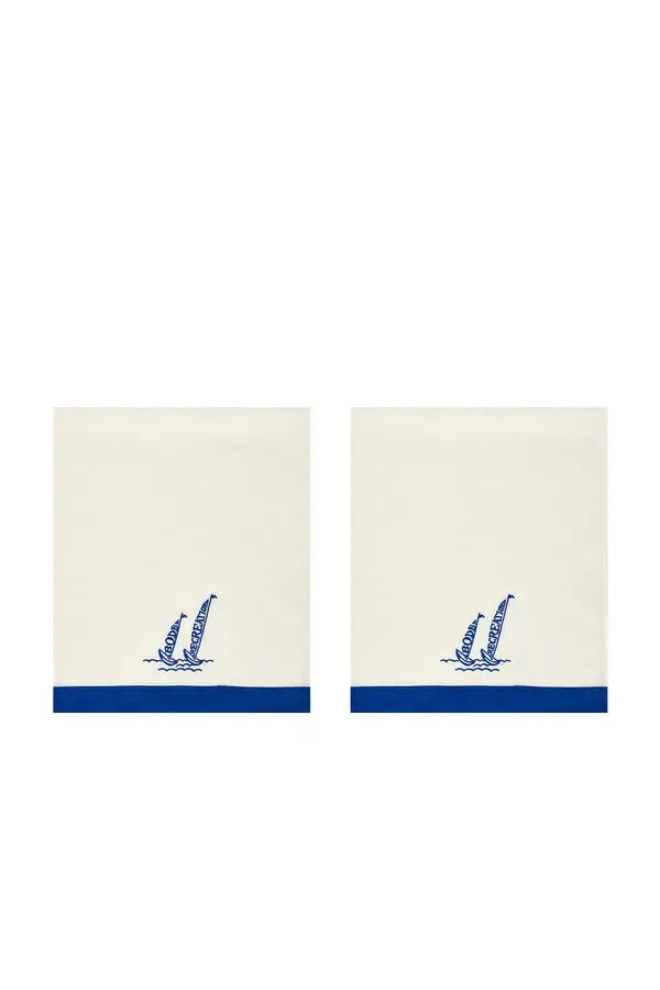 BODE Recreation Sails Dish Towels In Beige,blue - White & Blue