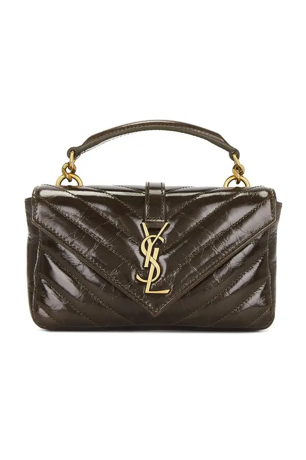 Saint Laurent Mini College Chain Bag - Light Musk