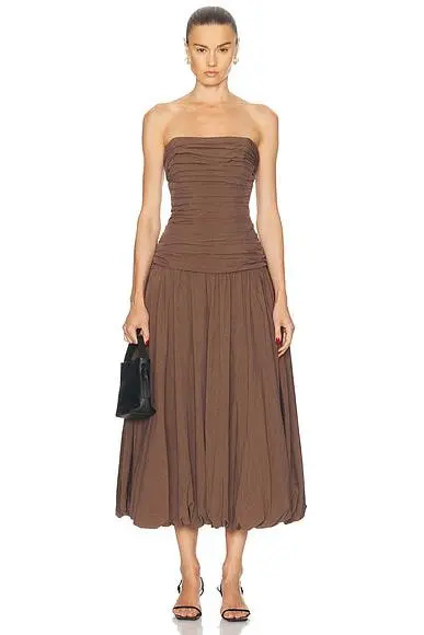 NICHOLAS Strapless Midi Dress