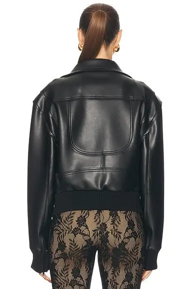 Norma Kamali Faux Leather Moto Jacket