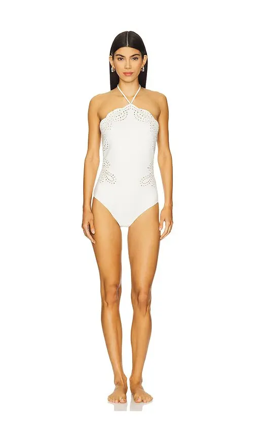 Simkhai Nicolette Broderie Anglais One Piece - White