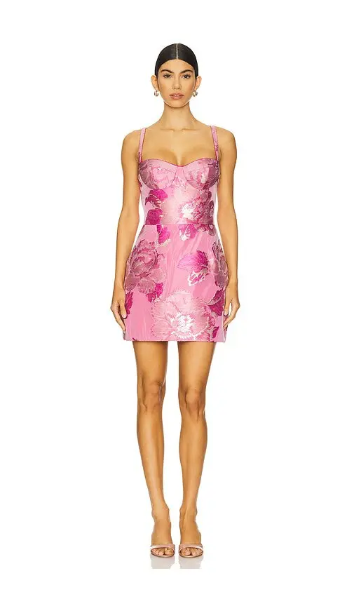 Katie May Claudette Mini Dress - Pink Peacock