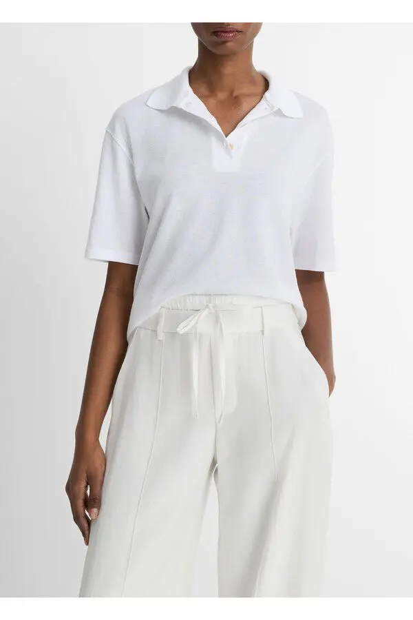 Vince Cotton Polo Shirt - White