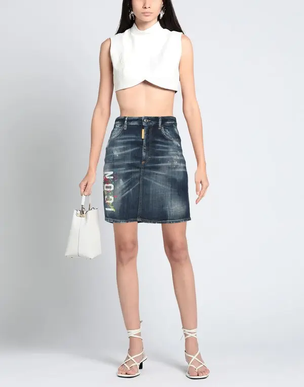 Dsquared2 Cotton Elastane Denim Skirt