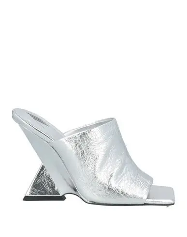Attico Leather Sandals - Silver