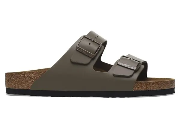 BIRKENSTOCK Arizona Natural Leather Sandals - Concrete Gray