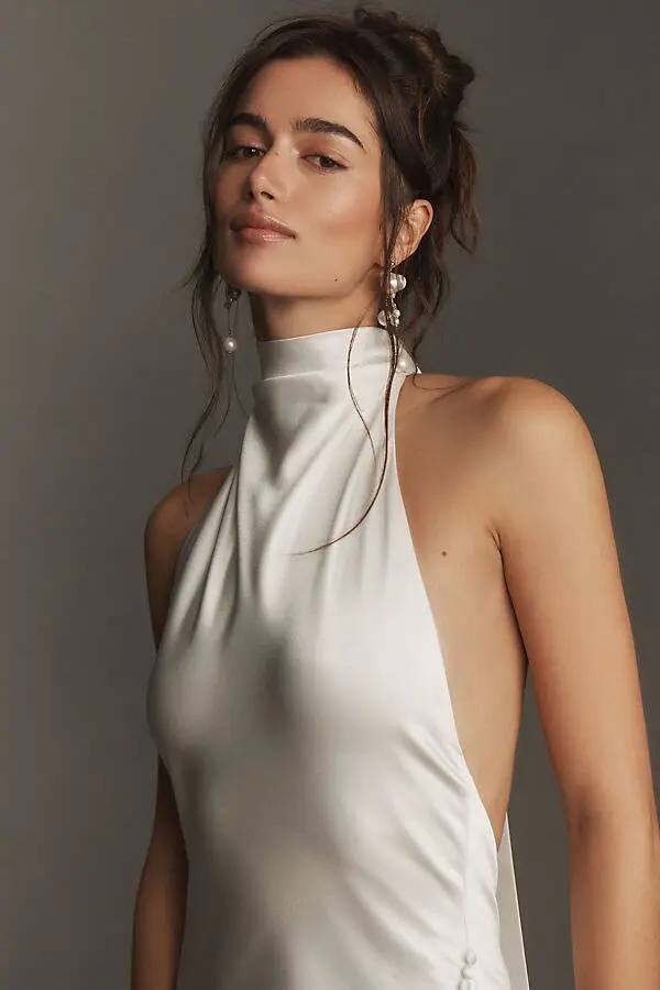 SAU LEE High-neck Maxi Dress - Ivory