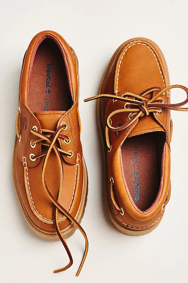Timberland Stone Street Boat Shoe Flats - Rust Nubuck