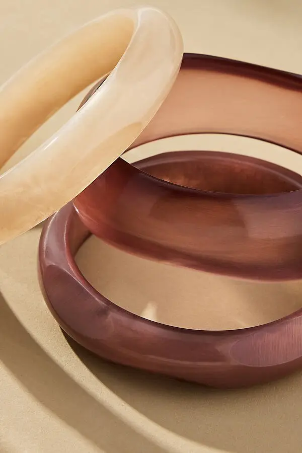 Anthropologie Round Bangle Bracelets Set Of 3