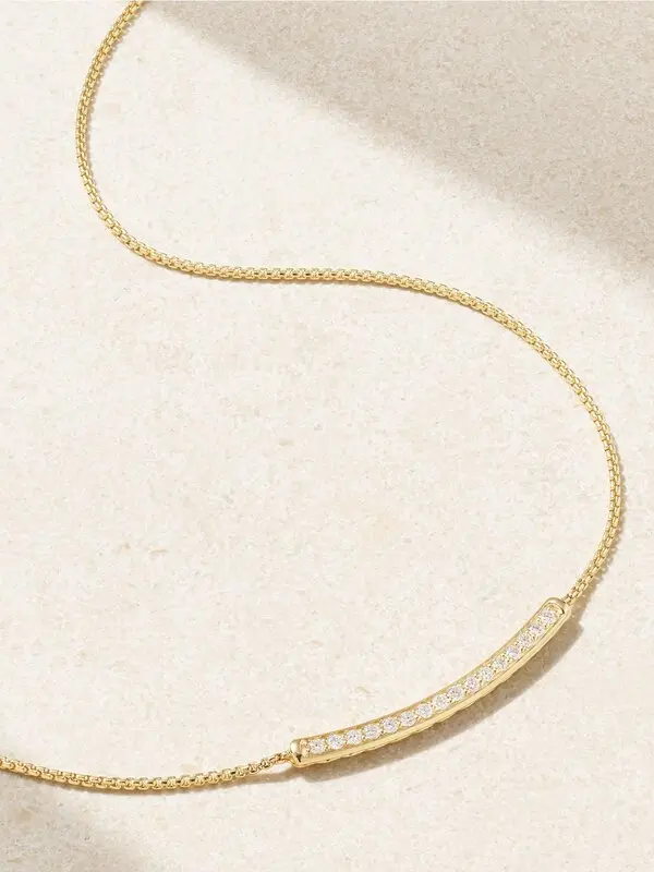 David Yurman Petite Pavé 18-karat Diamond Necklace - Gold