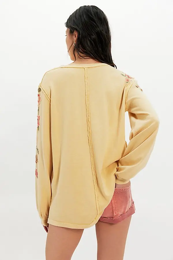 Free People Violet Vines Long Sleeve - Yellow Combo