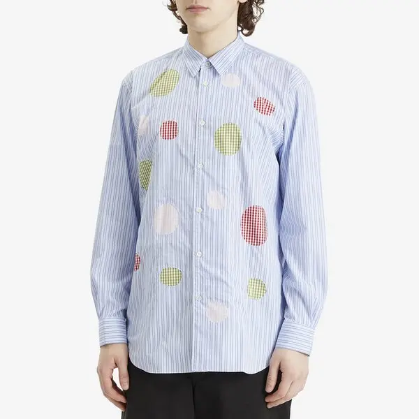 Comme Des Garçons Stripe Gingham Patch Shirt