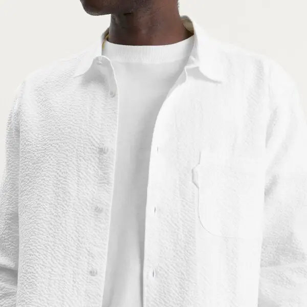 You Must Create Curtis Seersucker Shirt - White