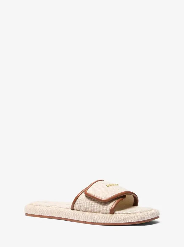 Michael Kors Suki Canvas Slide Sandal - Brown